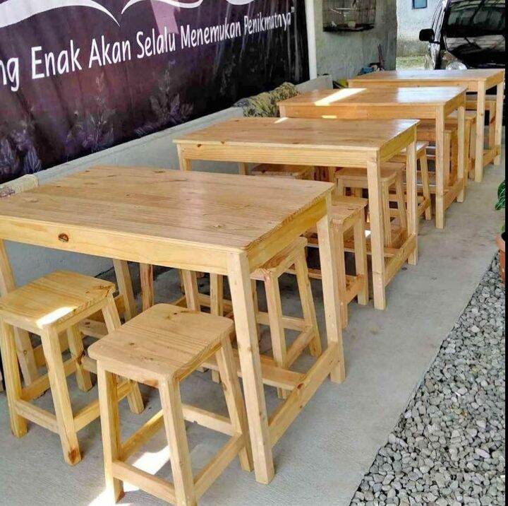 meja makan restoran/caffe/warung makan kayu jati belanda | Lazada Indonesia