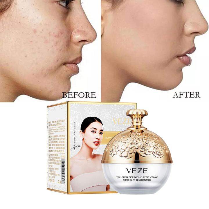 VEZE Collagen Bouncing Pearl Cream Moisturizing Nourishing Brightening ...