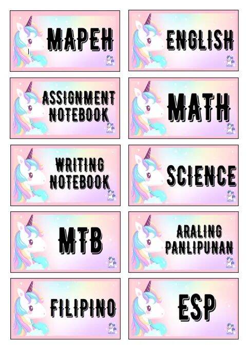 Subject Sticker for notebook | Lazada PH