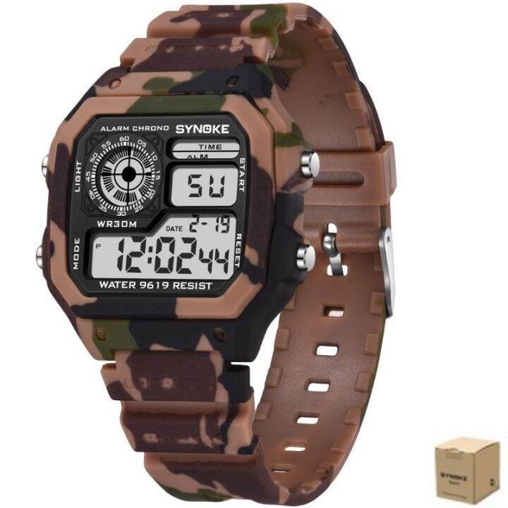 Watch For Men SYNOKE 30m Waterproof Camouflage Watches Multi-function ...