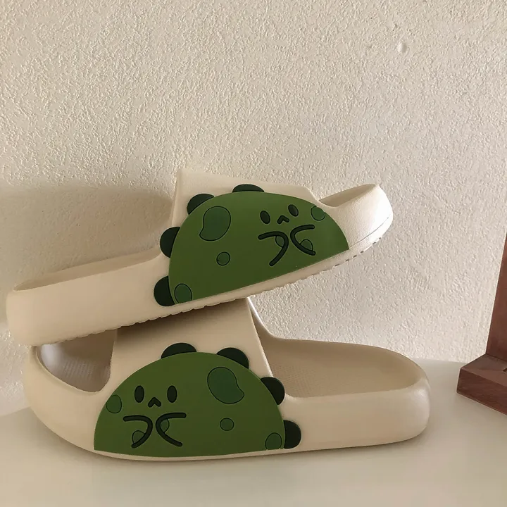 Linjiu รองเท้าแตะพื้นนิ่มลายไดโนเสาร์ตัวเล็กสีเขียวรองเท้าแตะ INS ส้น ...