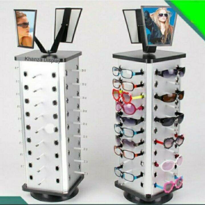 Rak Display kaca mata kotak 36 set Pajangan kaca mata bisa di putar ...