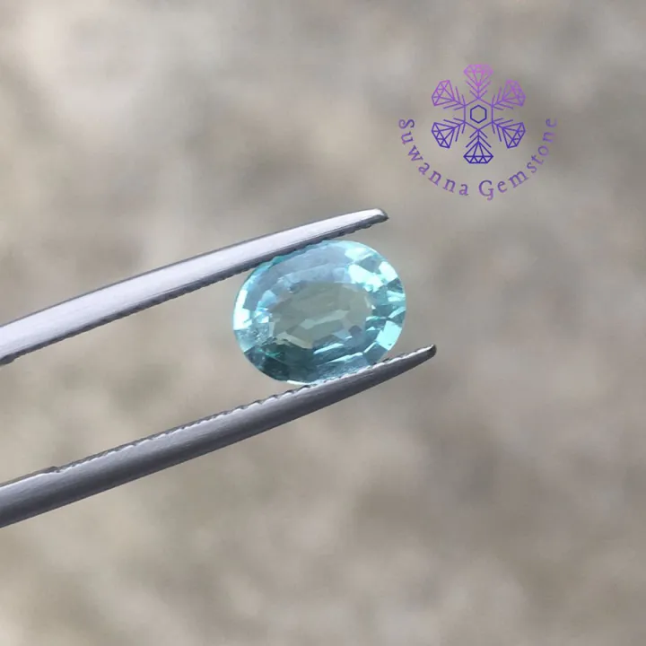 พลอย อะความารีน (Natural Aquamarine) น้ำหนัก 1.52 กะรัต สีฟ้าอ่อน รูป ...