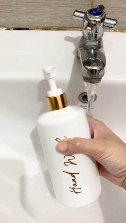 Botol Isi ulang Kosong Sabun Putih Gold Aesthetic LUX 500 ml - Sabun ...