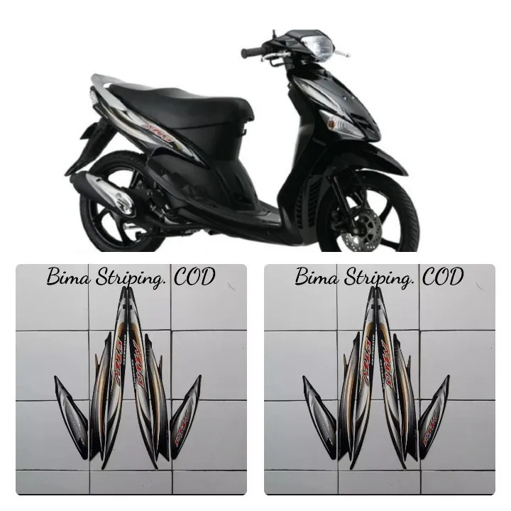 STICKER STRIPING LIS LES BODY MOTOR YAMAHA MIO SPORTY 2007 HITAM ...