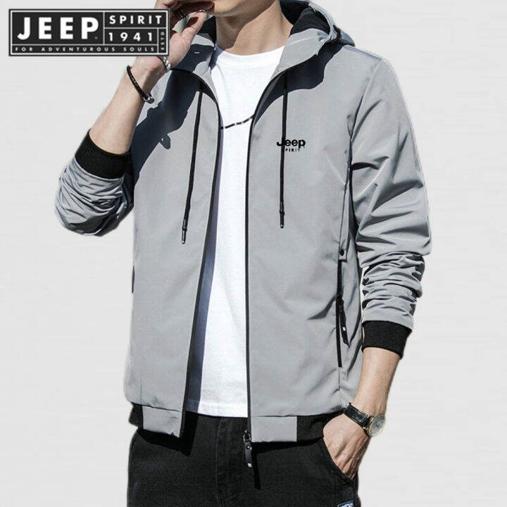 JEEP SPIRIT 1941 ESTD 2023แจ็คเก็ตมีฮู้ดพิมพ์ใหม่สะดวกสบายและระบายอากาศ ...