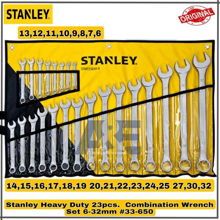 Stanley H.D. 23pcs Combination Wrench Cr-V Set 6-32mm #33-650 | Lazada PH