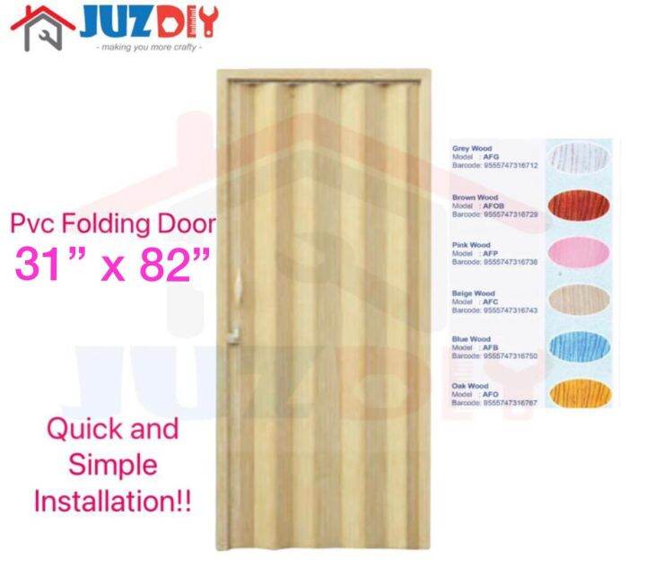 PVC Folding Door Toilet & Room Divider / Pintu Tandas Lipat 31" x 82 ...