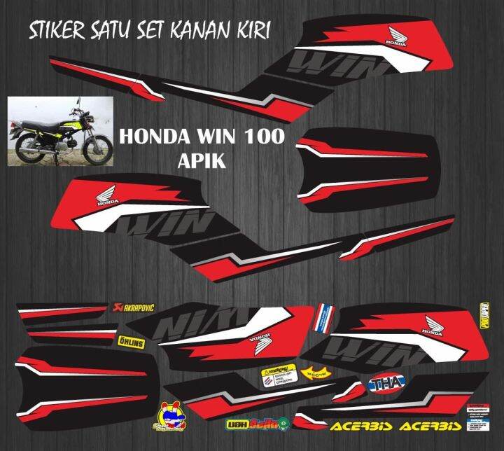 STIKER STRIPING MOTOR DECAL HONDA WIN 100 APIK | Lazada Indonesia