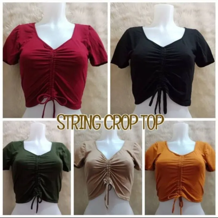 FRONT STRING CROP TOP | Lazada PH