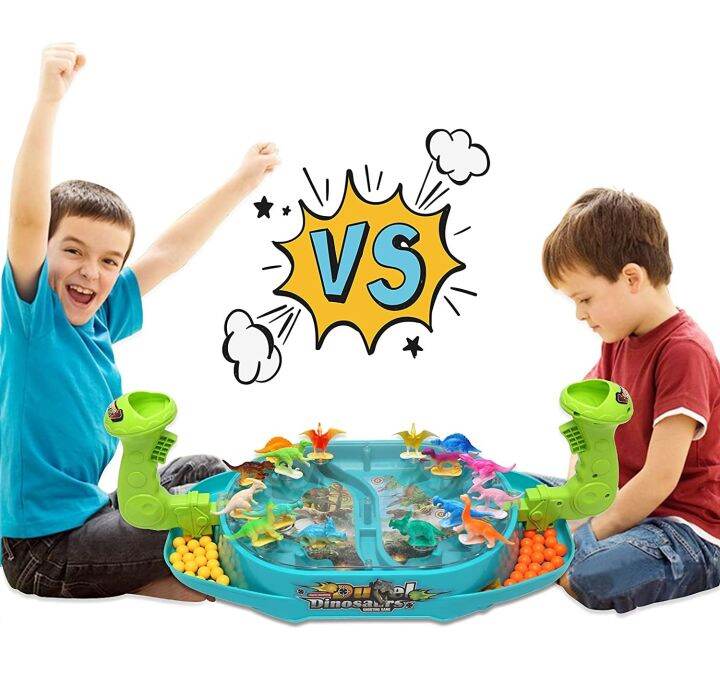 Children's dinosaur slingshot catapult toy 2 person battle table ...