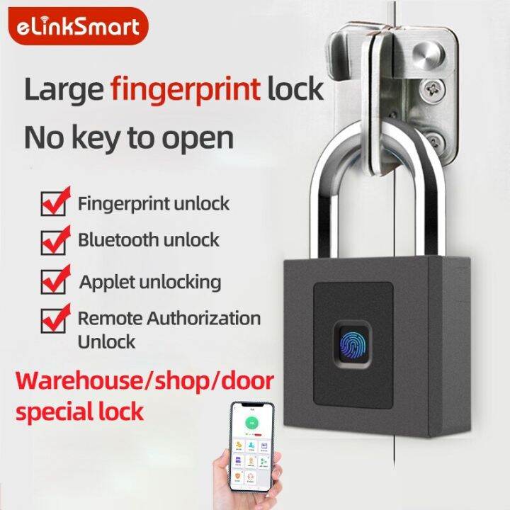 Elinksmart Fingerprint Lock IPX65 Waterproof and Antirust Smart Padlock ...