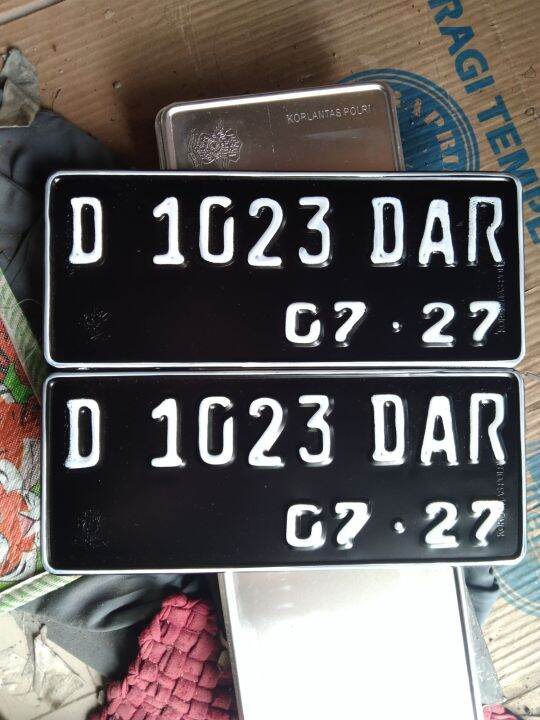 plat nomor motor font baru 2 pcs logo korlantas timbul | Lazada Indonesia