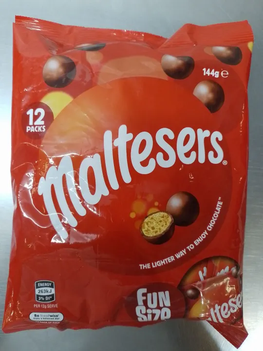 Maltesers Fun Size 144g Crisp malt centres covered with smooth milk ...