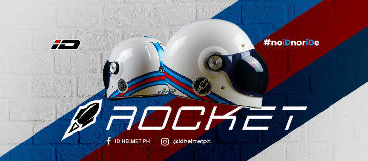 ID ROCKET CLASSIC WITH SMOKE BUBBLE SHIELD FULL FACE HELMET!! | Lazada PH
