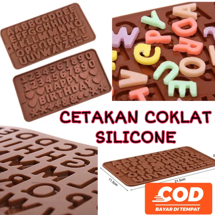 Cetakan Coklat Silikon Kue Coklat Cokelat Puding Jelly Huruf Angka ...