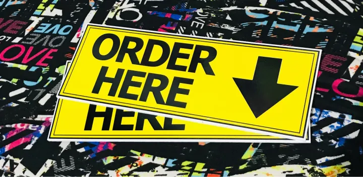 Order here yellow Signage | Lazada PH