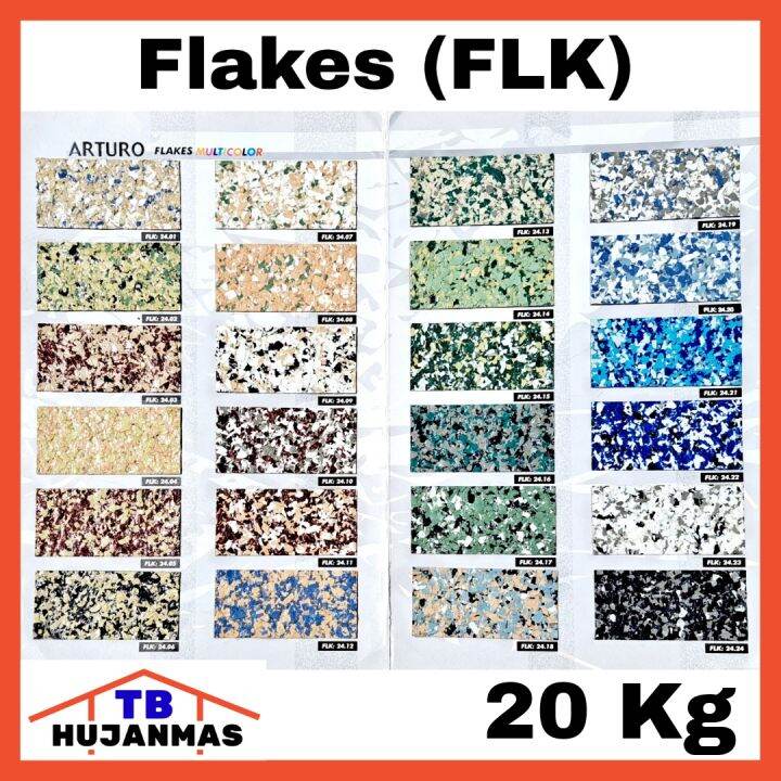 ARTURO Cat Tembok Dinding Tekstur 20 Kg Tipe Flakes (FLK) Multicolor ...