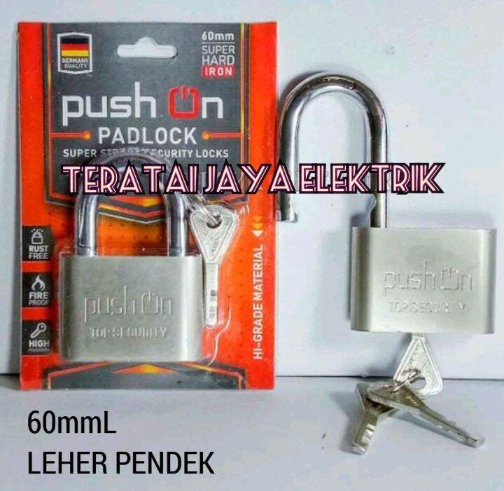 Gembok 60mml leher pendek Push on | Lazada Indonesia