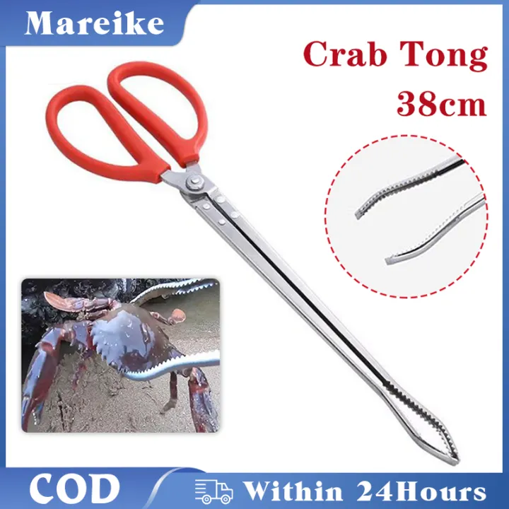 Stainless Steel Crab Tong Multi-Function Clip Tongs Silver Garbage ...