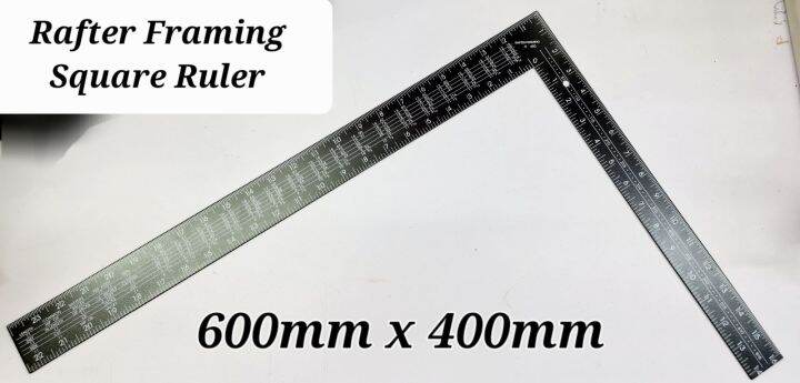 Solid Rafter Framing Square Ruler L Shape Ruler Black Stainless Steel ...