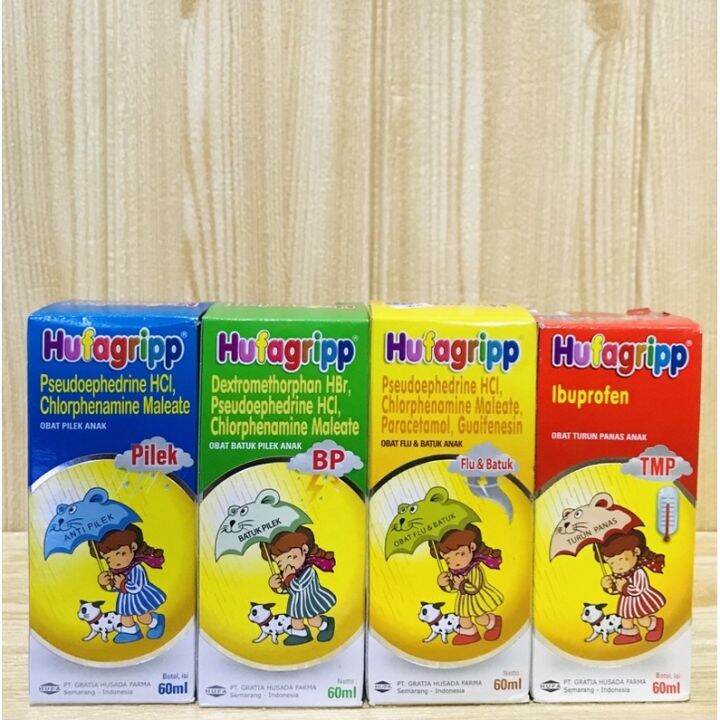HUFAGRIP SIRUP 60ML OBAT FLU BATUK PILEK DEMAM ANAK HUFA | Lazada Indonesia