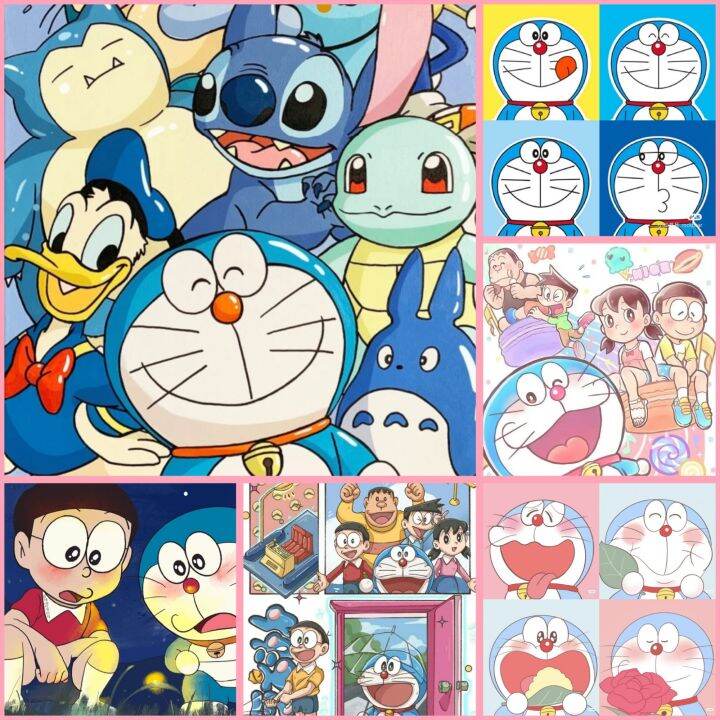 Doraemon 20*20cm Children Cartoon Diy Digital Oil Painting by Numbers ...