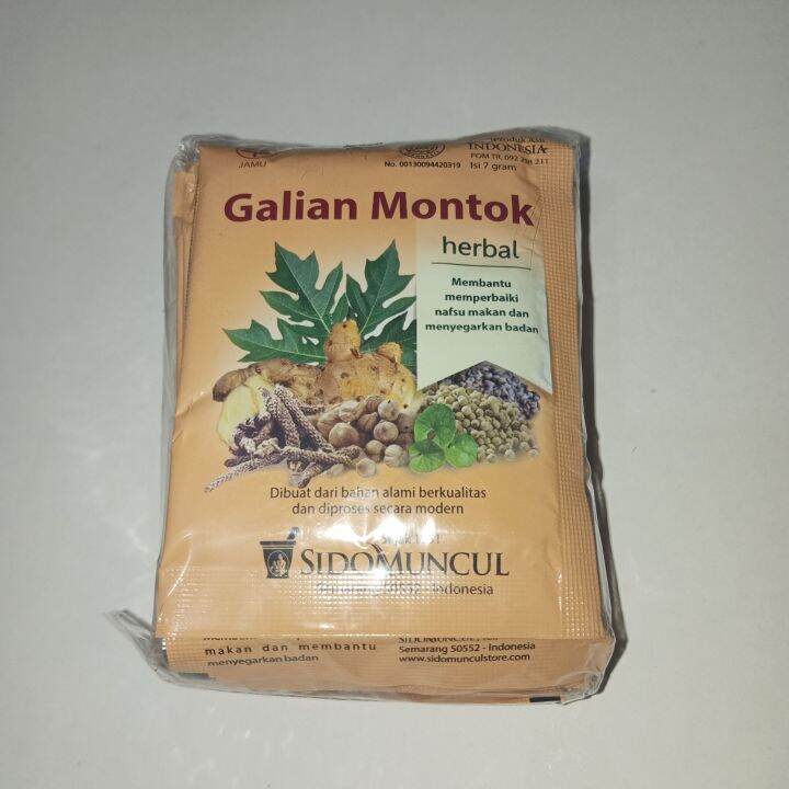 jamu serbuk herbal galian montok sidomuncul isi 10 bungkus | Lazada ...