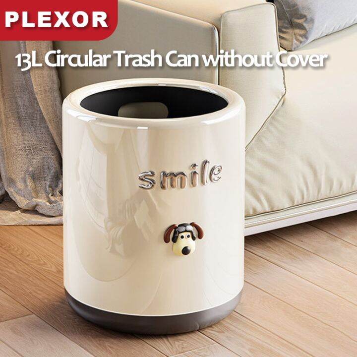 Plexor 13L Circular Trash Can without cover Simple Dual Barrels Round ...