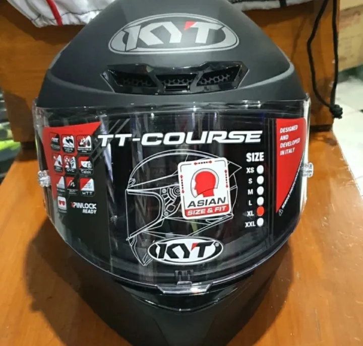 Helm KYT TT Course Hitam Doff Original | Lazada Indonesia