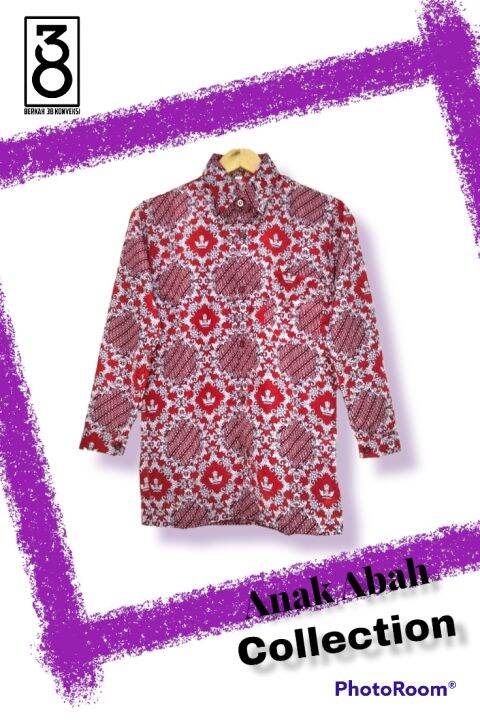 Baju Seragam Batik Sd motif Lereng Merah Lengan Panjang | Lazada Indonesia