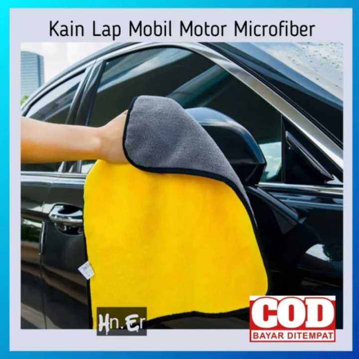 Kain Lap Kanebo Microfiber Untuk Mobil dan Motor Dua Warna | Lazada ...