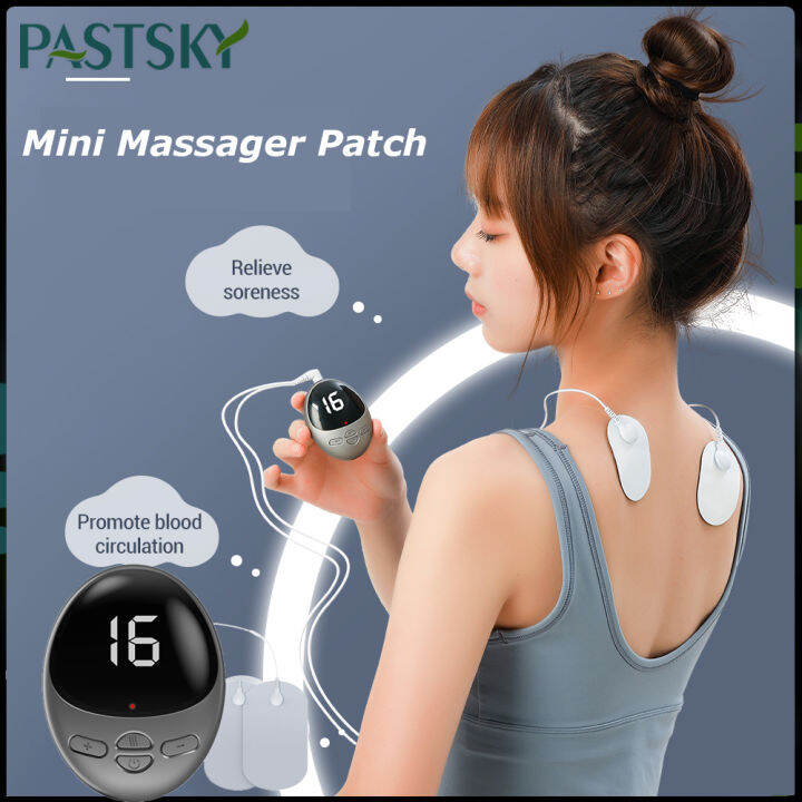 PASTSKY EMS Mini Massage Sticker Cervical Massager Patch Electric Low Frequency Pulse Shoulder ...
