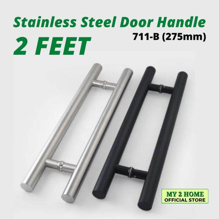 MY2HOME Stainless Steel Door Handle 2 Feet Tempered Glass Door Handle ...