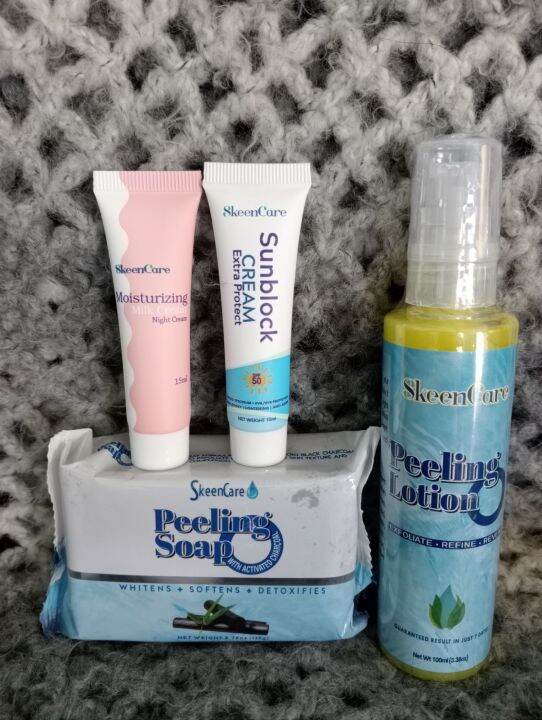 4in1 set SkeenCare peeling lotion extra strength 100ml/50ml + Sunblock ...