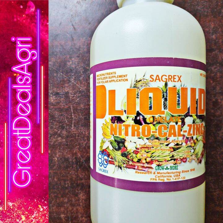 LIQUID CHELATE NITRO-CAL-ZINC FERTILIZER (1 LITER) GROW MORE | Lazada PH