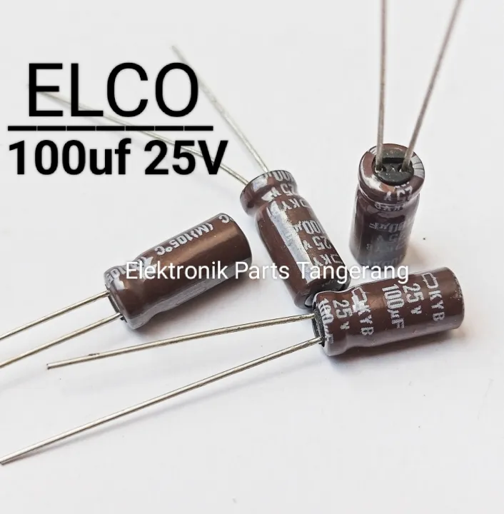 (10 Buah) KAPASITOR ELCO 100UF 25V CAPACITOR ELCO 100UF 25V KAPASITOR 100UF 25V CAPACITOR 100UF ...