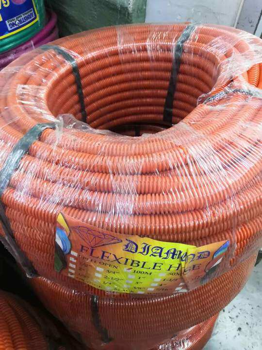 PVC FLEXIBLE HOSE FOR ELECTRICAL WIRE Orange 100MTERS × 1/2" ACTUAL ...