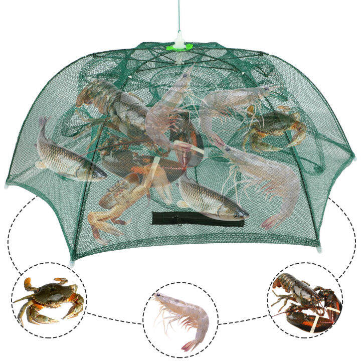 [COD]Folded Portable 4/6/8/12 Holes Automatic Fishing Shrimp Trap ...