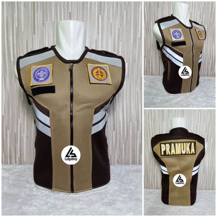 ROMPI PRAMUKA FULL LOGO ,BAHAN JALA TEBAL DOBLEMESH WARNA COKLAT ...