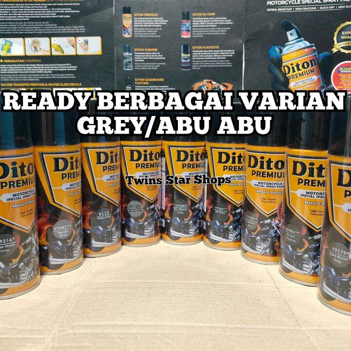 Diton Premium Pilox Pilok Cat Semprot Ready Berbagai Warna Grey Abu ...
