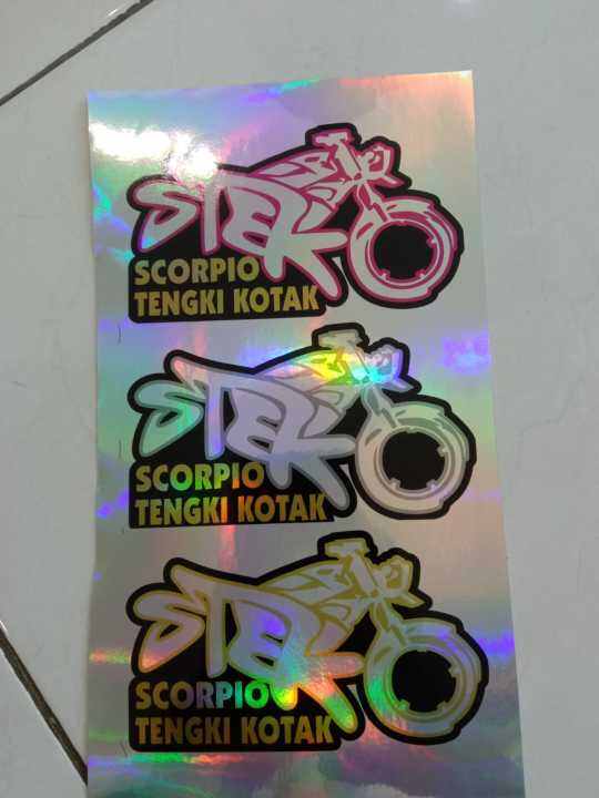 stiker logo scorpio motor hologram 3pcs(3motor) | Lazada Indonesia