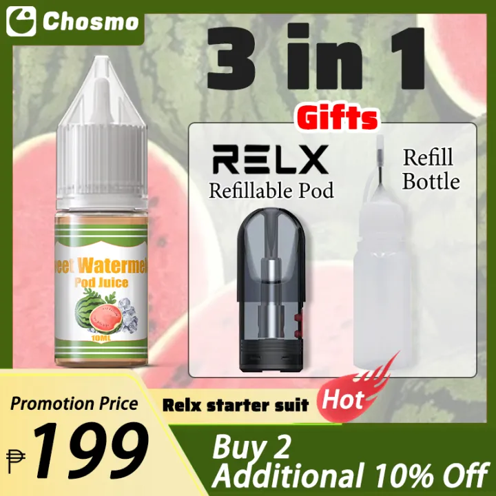 【3 in 1】10ml relx1 flavor juice with relx1 refillable initiny pods full set 2022 cool flavor ...