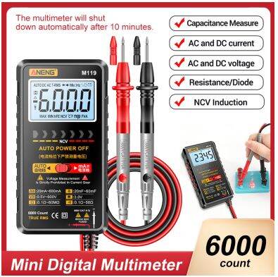 Mini Digital Multimeter Auto-Ranging 6000 Counts Multimetro Tester AC ...