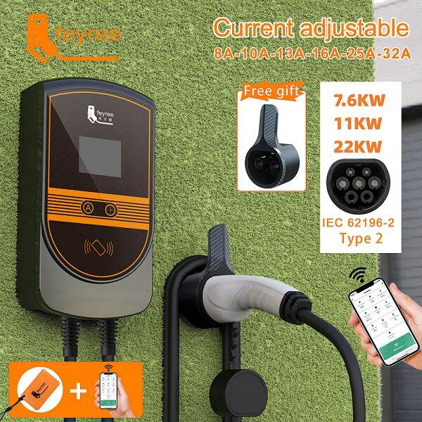 Feyree EV Charger type 2 Wall Charger EV เครื่องชาร์จติดตั้งเสา ที่ชาร์จรถไฟฟ้า Wallmounted ...