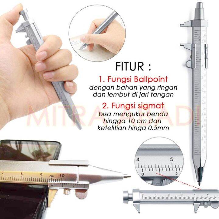 Pen Ukur Sigmat Ballpoint Multifungsi Measuring Tool Scale Ruler ...