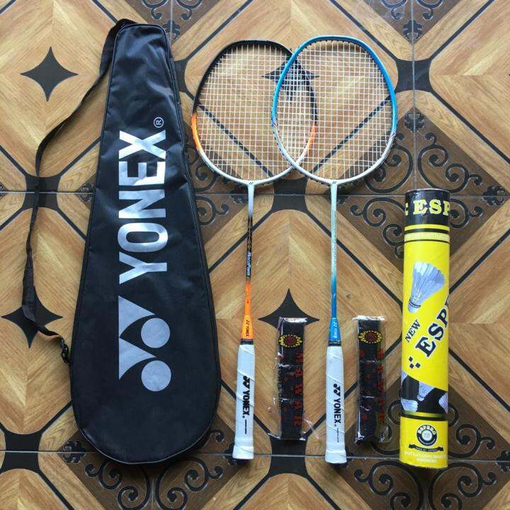RAKET BADMINTON YONEX ISI 2 RAKET + 2 GRIB + 1 TAS + 1 SLOB KOK SHUTTELKOK ISI 12 BIKI | Lazada ...