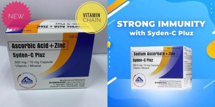 🇵🇭 Syden C Pluz Ascorbic acid + Zinc | Lazada PH