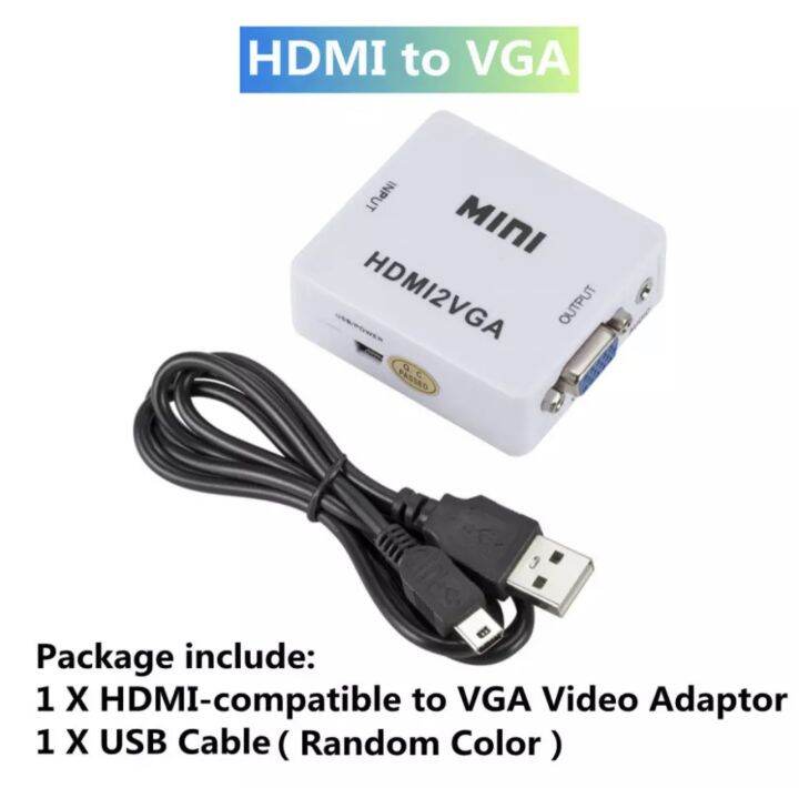 แบบพกพา Mini VGA To HDMI /HDMI To VGA Converter VGA2HDMI วิดีโอกล่องอะ ...