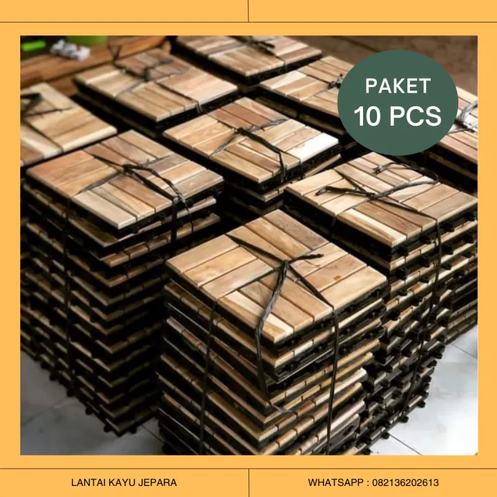 Lantai kayu ubin kayu jati paket 10pcs | Lazada Indonesia